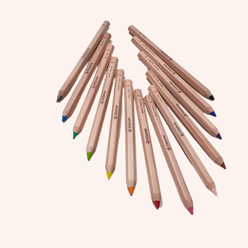 Stockmar Hexagonal Colored Pencil Set - 12 assorted colors + graphite ...
